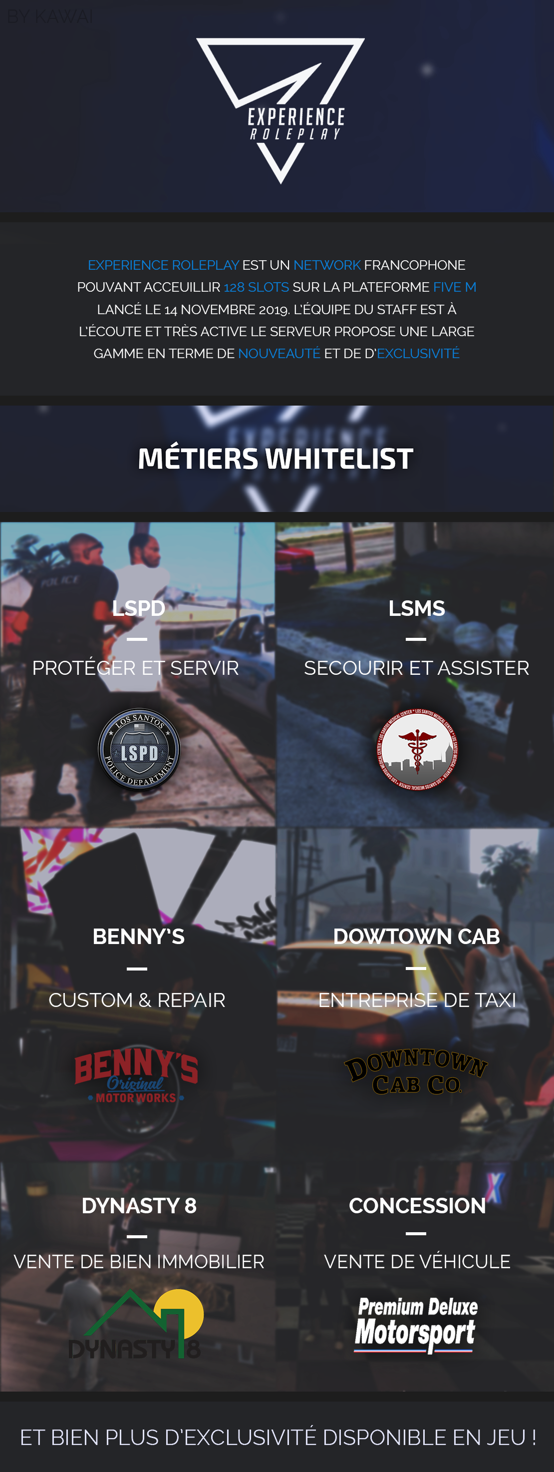 Experience Roleplay - Serveur GTA